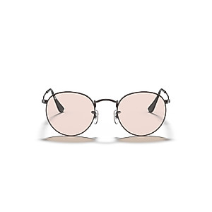 Ray-Ban Rb3447 Round Metal Polarized Sunglasses, Gunmetal/Evolve Photochromic Pink to Violet, 50 mm