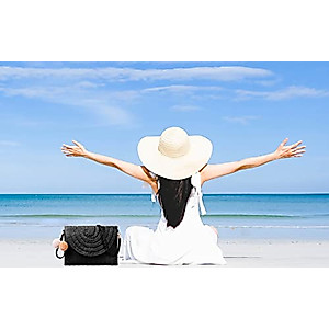 Reavor Straw Clutch Purse, Straw Handbags For Summer 2022, Beach Bags For Women, Black