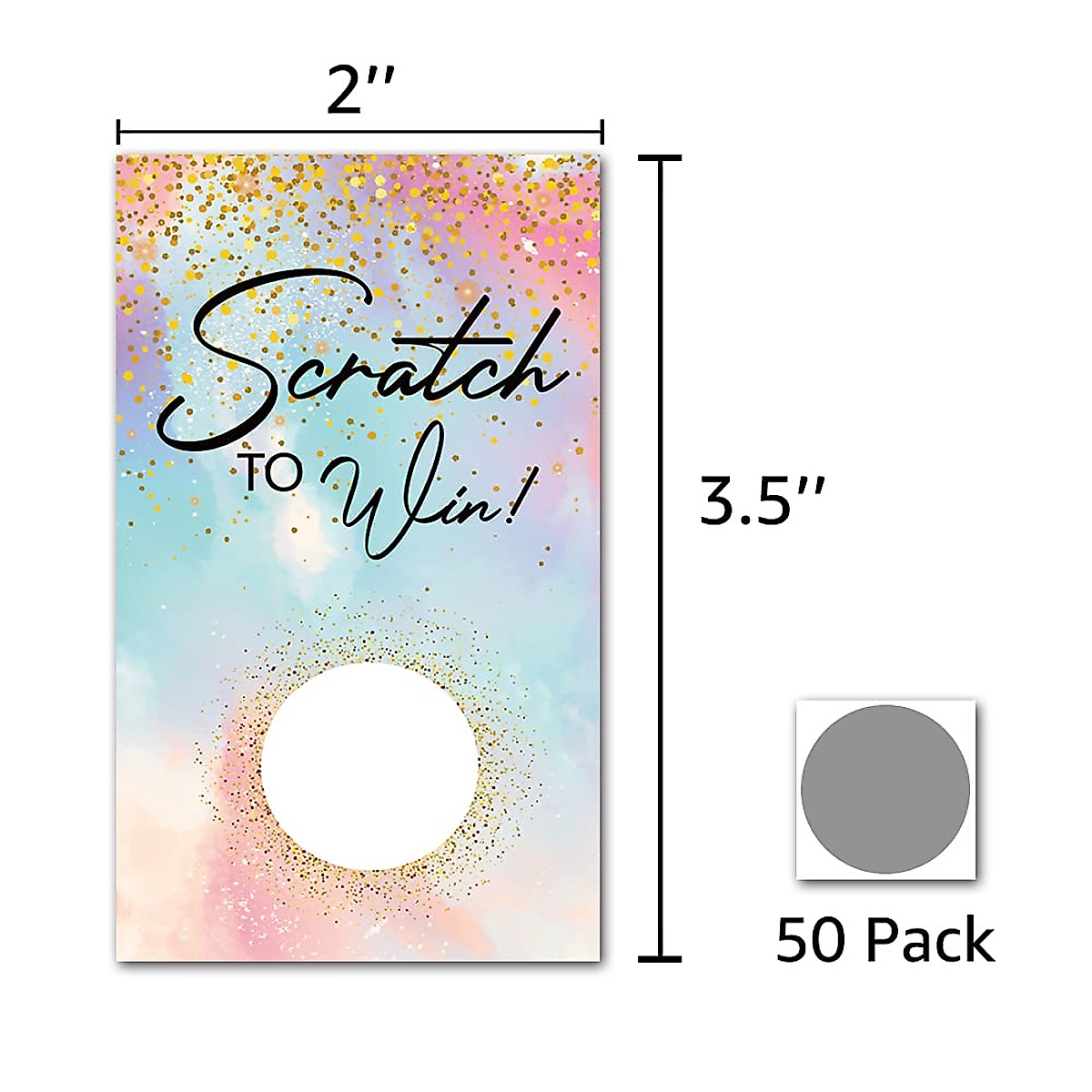 50 Black Gold Blank Gift Certificate Scratch Off Cards Vouchers for Small Business Restaurant, Spa Beauty Makeup Hair Salon, Christmas Birthday Holiday, Wedding Bridal Baby Shower Favors Games