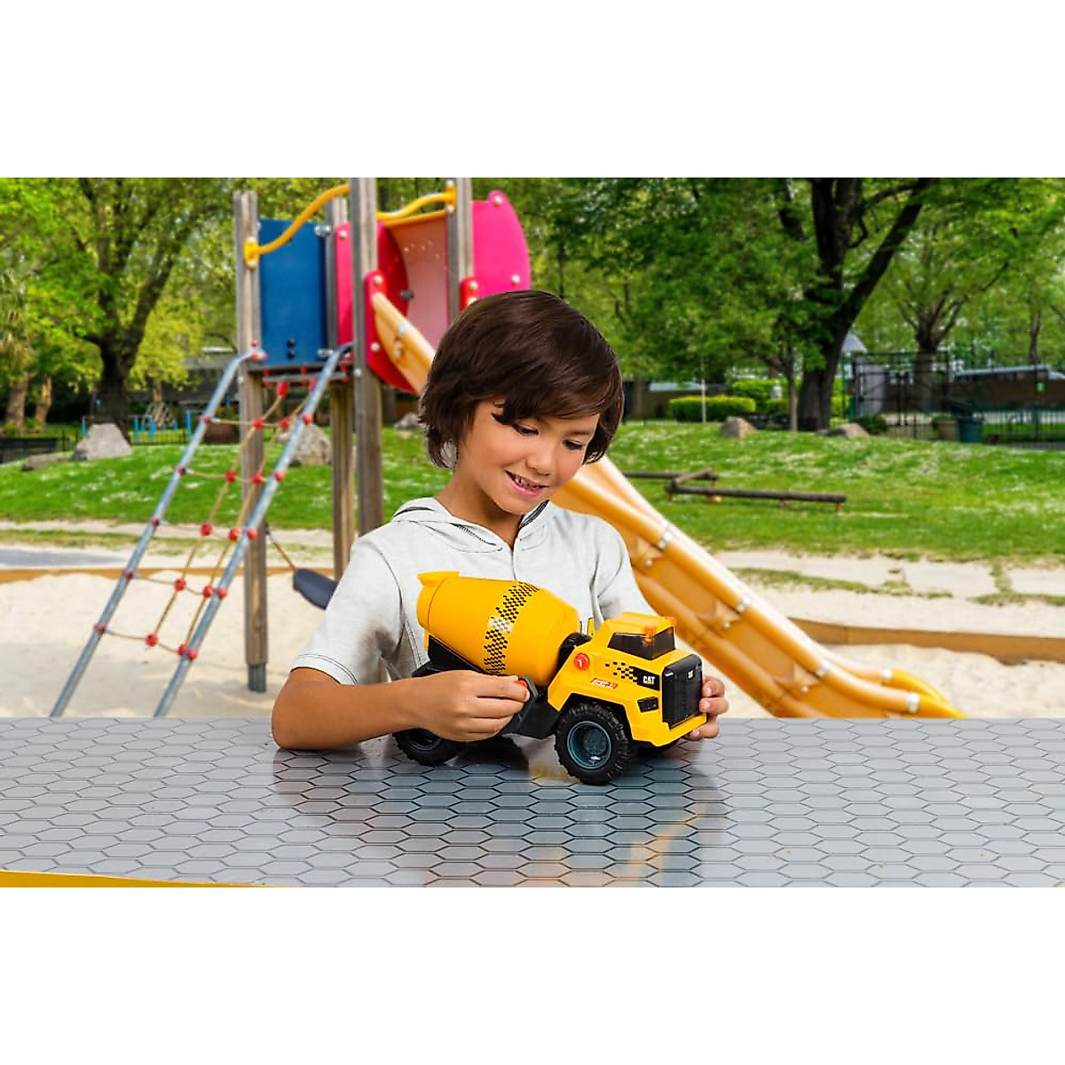 CAT Construction Toys, 11.5" Power Haulers 2.0 Cement Mixer, Realistic Lights and Sounds, Motion Drive Technology, Working Features, & Realistic Construction Experience