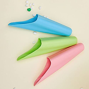 Amosfun 3pcs Gardening Shovel Cup Plastic Bucket Shovel Bonsai Soil Scoops for Home Succulent Planting Measuring Spoon Tool (Blue Pink Green)