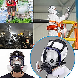 Generies FNWD 17 in 1 Full Face Respirator,Reusable Protective Face Cover with Adjustable Strap Widely Used in Organic Gas,Anti-Dust,Paint Sprayer,Chemical,Woodworking (Eye Protection)