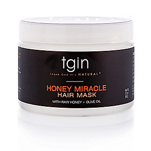 tgin Honey Miracle Hair Mask for Natural Hair - 12 oz - Dry Hair - Curly Hair - Type 3c and 4c hair - Deep Conditioner