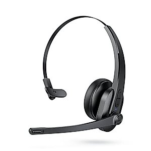 Bluetooth Headset with Microphone, Mute Button, Noise Cancelling Mic, On Ear Headphone Bluetooth 5.0 34H with USB Adapter for PC, Trucker, Home, Office, Online Class, Call Center, Skype Zoom