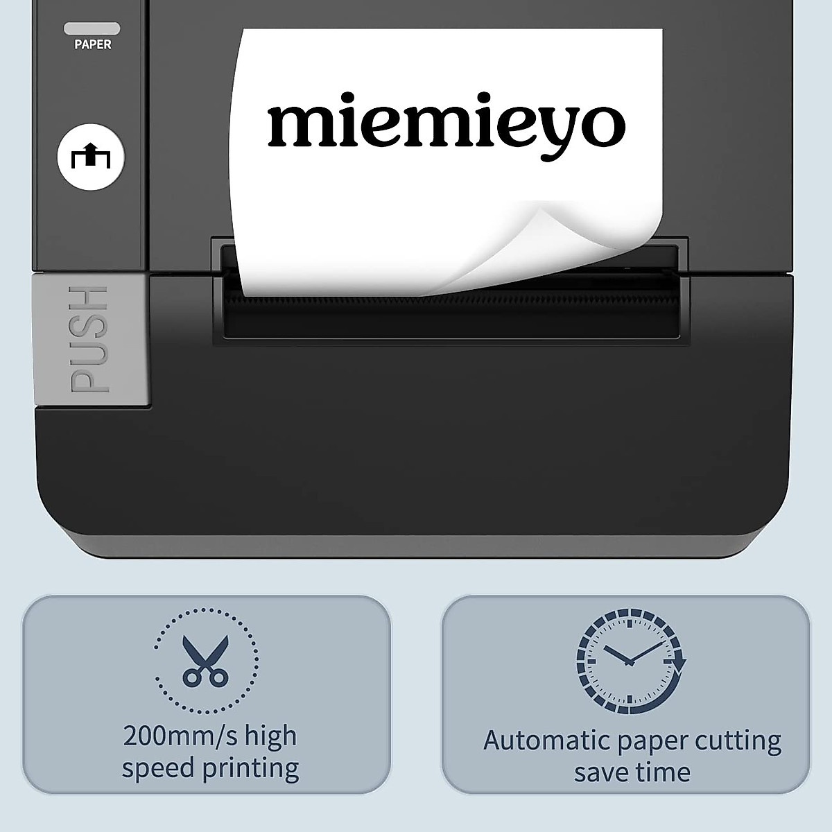 miemieyo POS Printer, 80mm USB Thermal Receipt Printer, Ethernet (LAN) Thermal Receipt Printer,Restaurant Kitchen Printer with Auto Cutter Support Cash Drawer, Thermal Pos Printer for Windows/Linux
