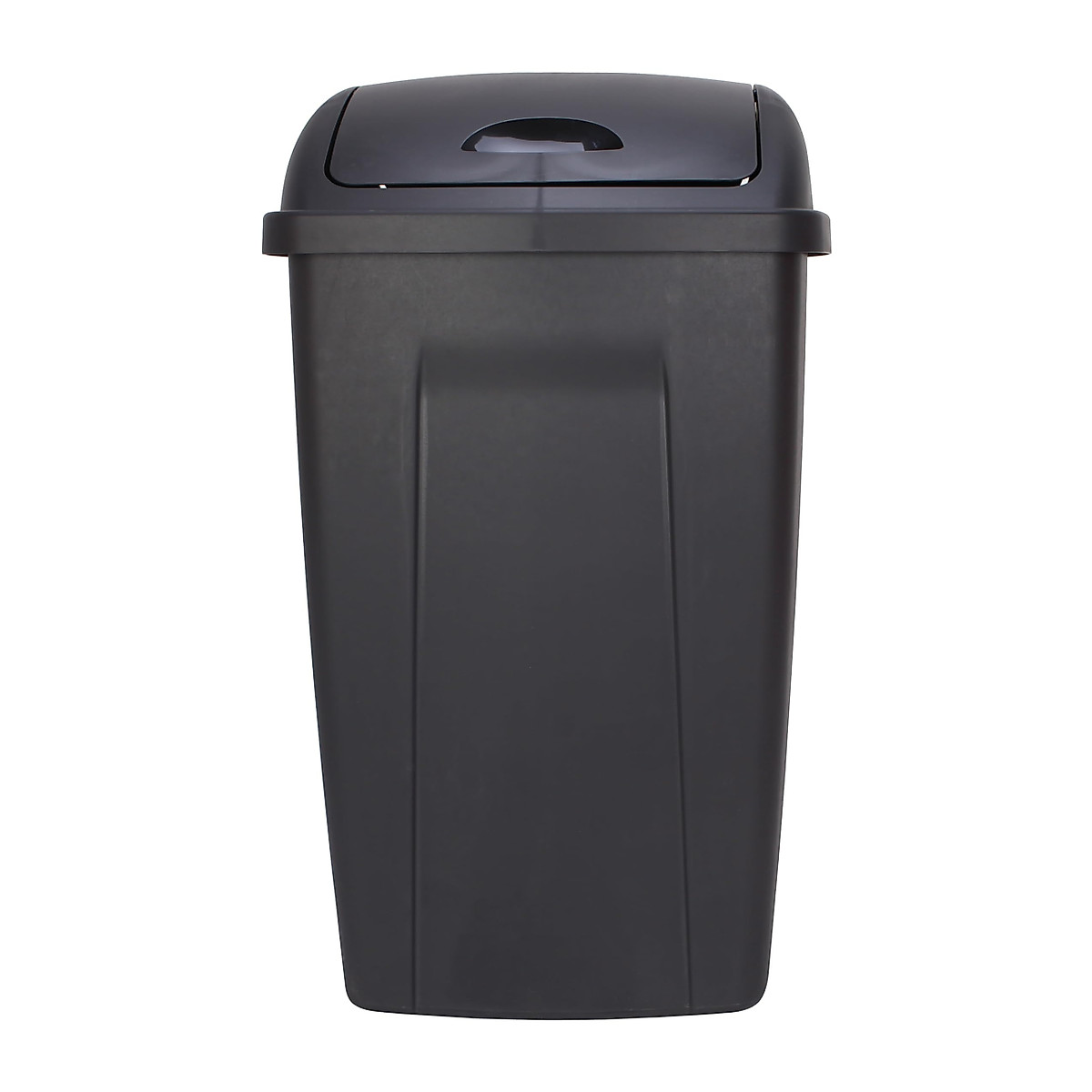 BMHSN 13 Gallon Trash Can, Plastic Swing Top Kitchen Garbage Trash Can, Black