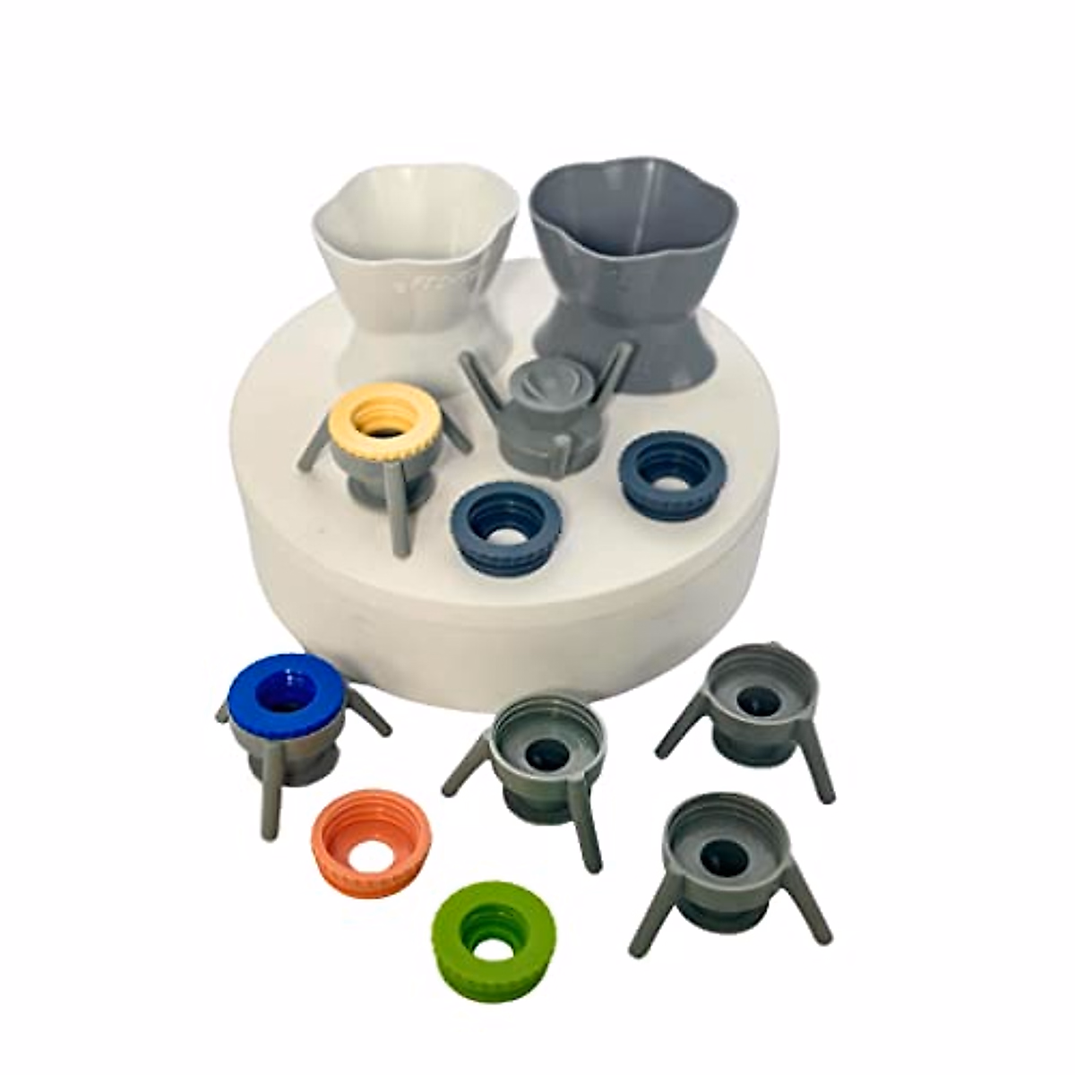 Flip-it! Universal Bottle Emptying Kit - Flip Bottle Upside Down To Get Every Drop Out with Flip-It! (6 XL DISPENSING STANDS with 6 adapters and 2 bottle stands, Pastel Color Edition)