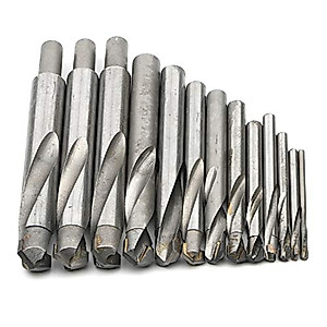 JIUWU 13pcs Tungsten Steel Cemented Carbide Twist Drill Bits, Metal Drill YG Alloy Blade, for Stainless Steel Copper Aluminum Zinc Alloy, 3 4 5 6 7 8 9 10 11 12 13.5 14 15mm