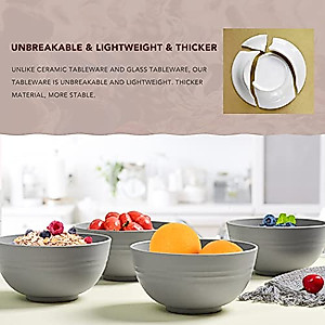 greenandlife Unbreakable Cereal Bowls - 24 OZ Wheat Straw Fiber Lightweight Bowl Sets 4 - Dishwasher & Microwave Safe - for,Rice,Snack Bowls