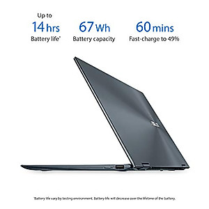 ASUS ZenBook Flip 13 Ultra Slim Convertible Laptop, 13.3” OLED FHD Touch Display, Intel Core i5-1135G7 Processor, Intel Iris Xe Graphics, 8GB RAM, 512GB SSD, Windows 10 Home, Pine Grey, UX363EA-DH51T