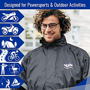GEARS Dri-Tek Two Piece Rain Suit (4X-Large) - Full Body Waterproof Rain for Men & Women - Rain Coat for Motorcycle & ATV Riders - Weatherproof Outdoor Rain Suits for Hiking, Fishing, Work, Sport