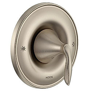 Moen Eva Brushed Nickel Tub/Shower Trim Kit Featuring Bathroom Shower Handle for Easy Water Temperature Adjustment, Shower Handle Replacement (Posi-Temp Valve Required), T2131BN