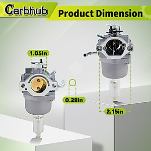 Carbhub 594601 New Adjustable Carburetor for 796587 591736 594601 19.5 HP Engine Craftsman Riding Lawn Mower Tractor 19HP Intek Single Cylinder OHV Motor Nikki with Carb Seal 698781