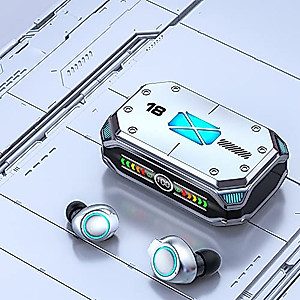 Qiopertar True Wireless Bluetooth Headset 5.3 Two-in-Ear High Sound Quality Noise Reduction Mechanical Technology No Delay Cool Sports Headset (Black)