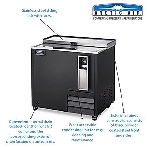 Arctic Air AUB36R 37-Inch Forced Air Horizontal Bottle Cooler, 264 Bottle Capacity, Black, 115v