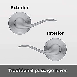 Kwikset Tustin Hall/Closet Lever with Microban Antimicrobial Protection in Satin Nickel
