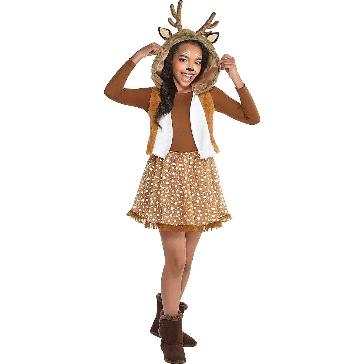 amscan Girls Oh Deer Halloween Costume Kit - Small, Brown - 1 Set