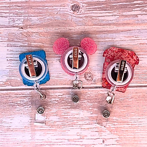 3 PC Nurse Badge Reel Cute Funny Pink Name Tag ID Clip Retractable Holder for Nurses Medical Assistant Accessories Pharmacy Nursing Student RN CNA ER Hospital Work Bulk Gifts Essentials Supplies