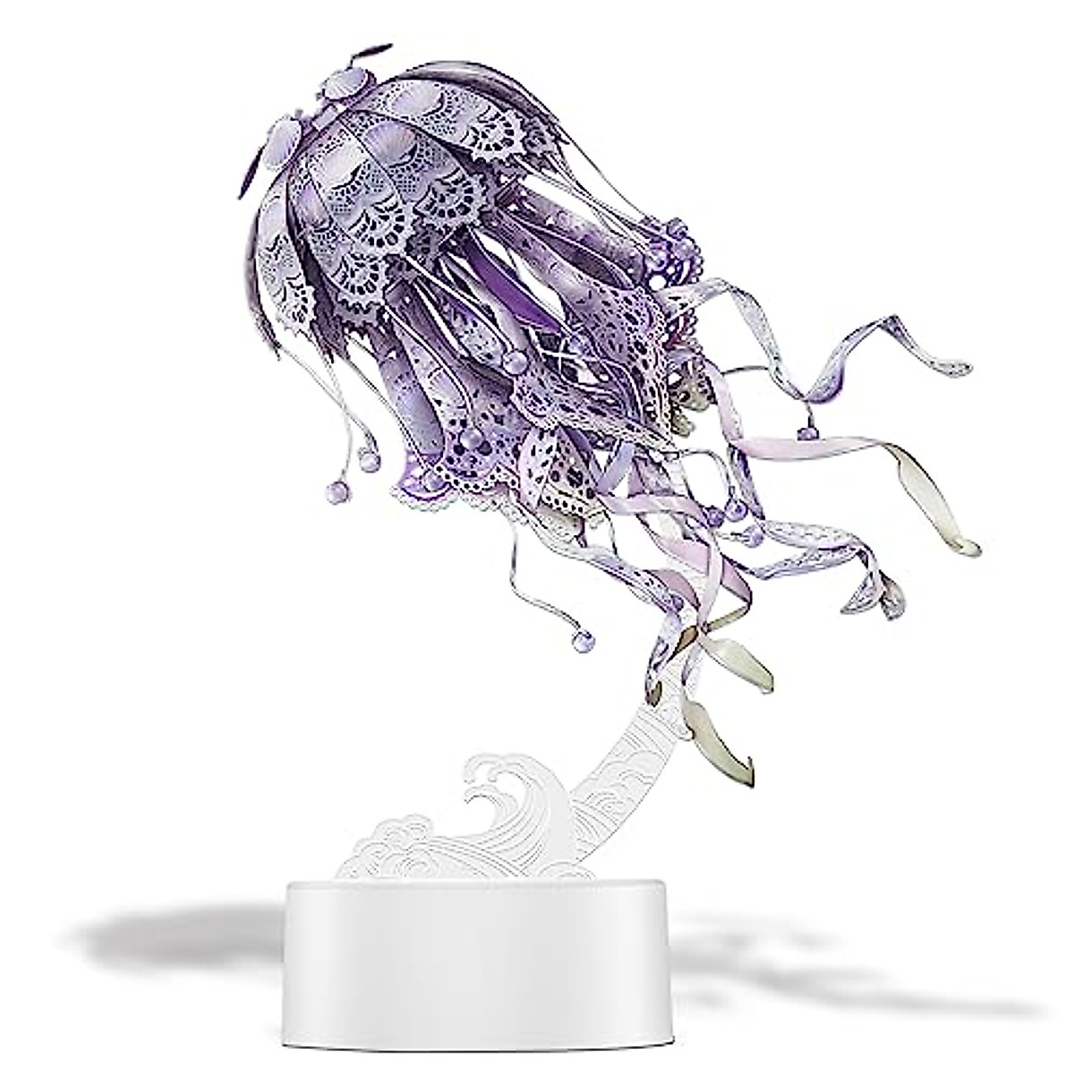 Piececool 3D Metal Model Kits, Jellyfish Night Lamp with USB Plug, Cute Sea Animals DIY Models Building Kits for Adults Brain Teaser Puzzles, Best Dad Boyfriend Gifts