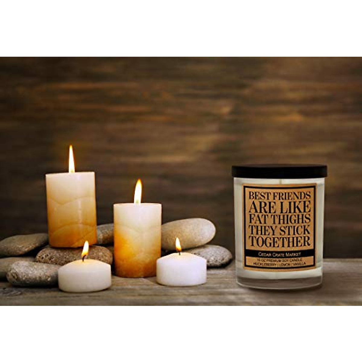 Best Friends are Like Fat Thighs - Friendship Candle Gifts for Women, Best Friend Funny Candles for Women Gift, Birthday Candle Gifts with Sayings for Your Bestie, Adults, Long Distance Friend