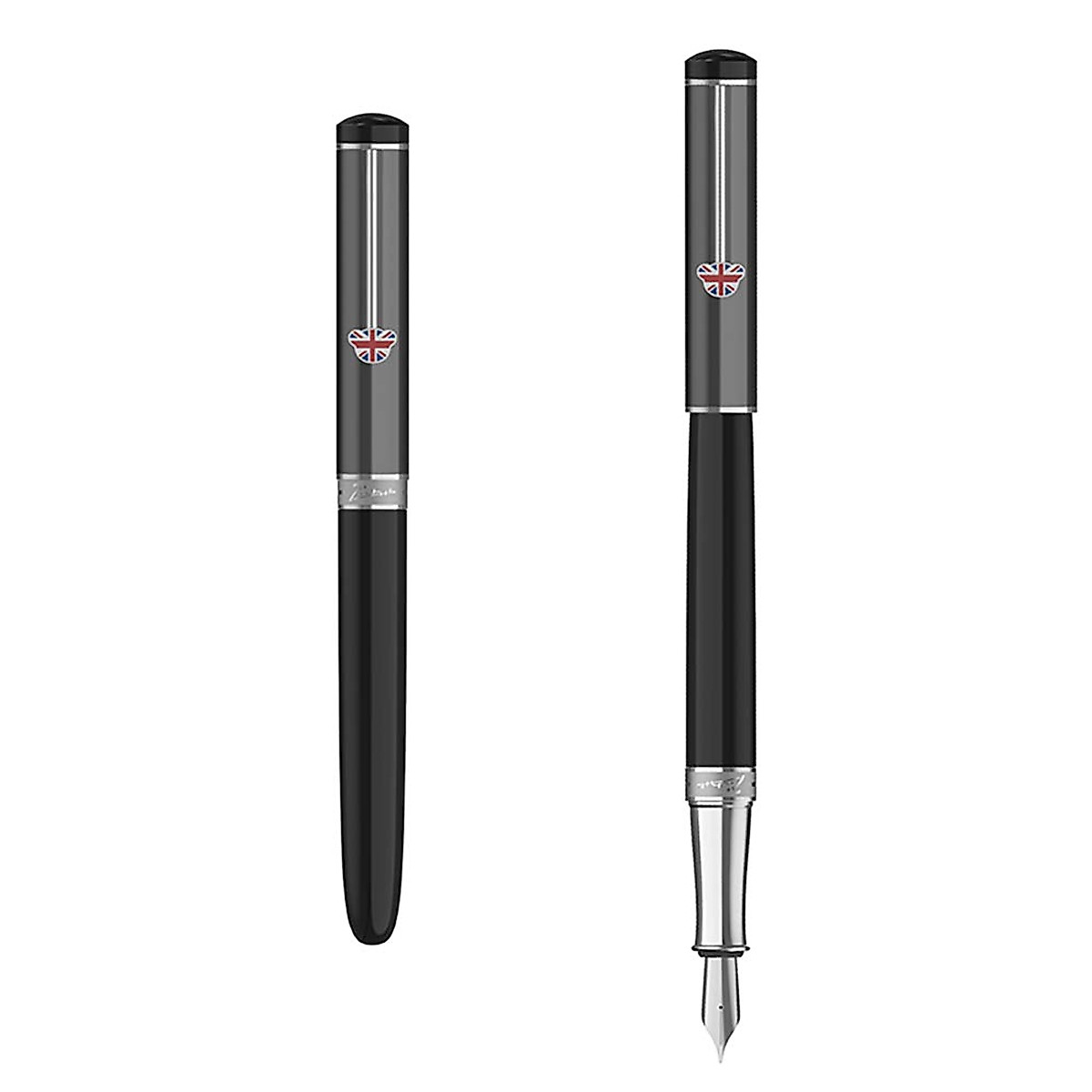 Lanxivi Picasso 921 British Gentleman Fountain Pen Gray Color, Iridium Extra Fine Nib Writing Gift Box Set