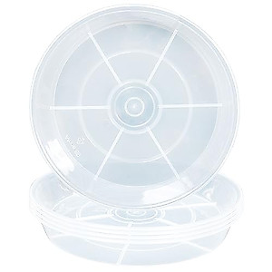 Afrine 4 Pack Plant Saucer Drip Tray 18 19 inch, Plant Drip Trays, Heavy Sturdy Plastic Planter Pot Saucers for Indoor Outdoor Garden, Plant Water Drip Trays for pots (19" 4Pack, Clear)