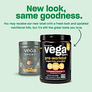 Vega Sport Sugar Free Pre-Workout Energizer, Berry - Pre Workout Powder for Women & Men, Supports Energy and Focus, Electrolytes, Vegan, Keto, Gluten Free, Non GMO, 4 oz