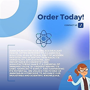 Ammonium Hydroxide 29% - ACS Reagent Grade - 1 Gallon - Uses: Cleaning Agent, Fertilizer, Plastics, Rayon, Rubber