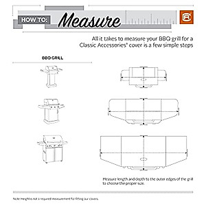 Classic Accessories Storigami Easy Fold Water-Resistant 58 Inch BBQ Grill Cover, Monument Grey