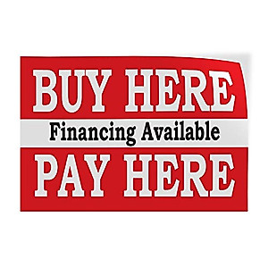 Decal Stickers Multiple Sizes Buy Here Pay Financing Available Red Industrial Vinyl Safety Sign Label Business 36x24Inches