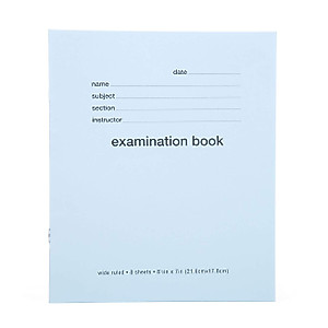 Mintra Office Blue Examination Book- for School, Home, Business, Office (Blue Exam/Test Books (8 Sheets-16 pages) - Wide Ruled, 6 pack)