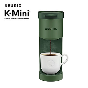 Keurig K-Mini Single Serve Coffee Maker with 6-12Oz Cup Sizes, Quick Brewing, and Removable Drip Tray (Evergreen, Renewed)