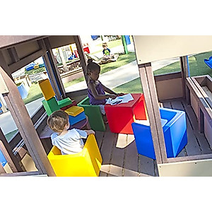 Children's Factory Cube Chairs, Set-4, Primary, CF910-007, Classroom Furniture, Kids Daycare and Preschool Flexible Seating, Toddler Reading Chair