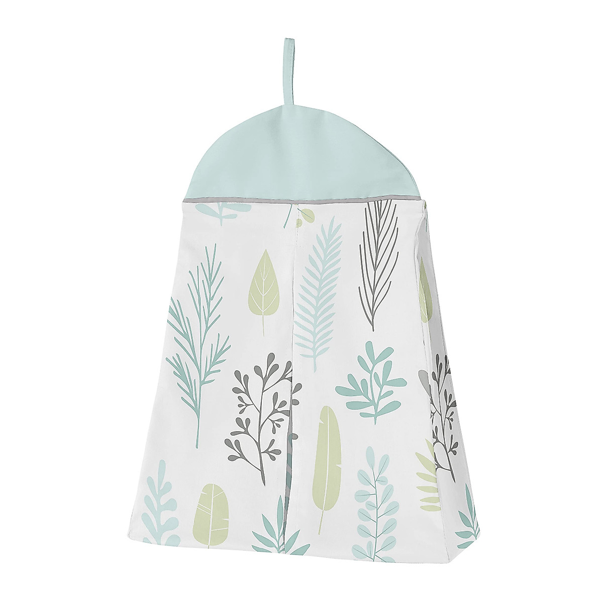 Sweet Jojo Designs Blue and Grey Jungle Sloth Leaf Baby Unisex Boy or Girl Nursery Crib Bedding Set - 4 Pieces - Turquoise, Gray and Green Tropical Botanical Rainforest