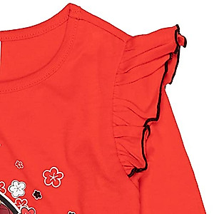 Miraculous Ladybug Cat Noir Rena Rouge Big Girls 2 Pack Ruffle T-Shirts Gray/Red 10-12