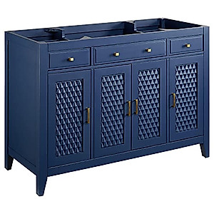 Signature Hardware 953339-48-RUMB-1 Thorton 48" Free Standing Single Vanity Cabinet Set with Mahogany Cabinet, Vanity Top and Rectangular Undermount Sink - Single Faucet Hole