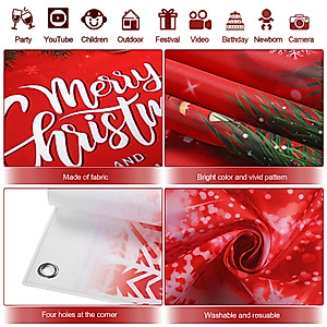 Christmas Backdrop Merry Christmas Party Decoration Christmas Photo Banner Signs Xmas Photography Background Photo Props for Winter New Year Xmas Eve Family Party Decoration Supplies (Tree)