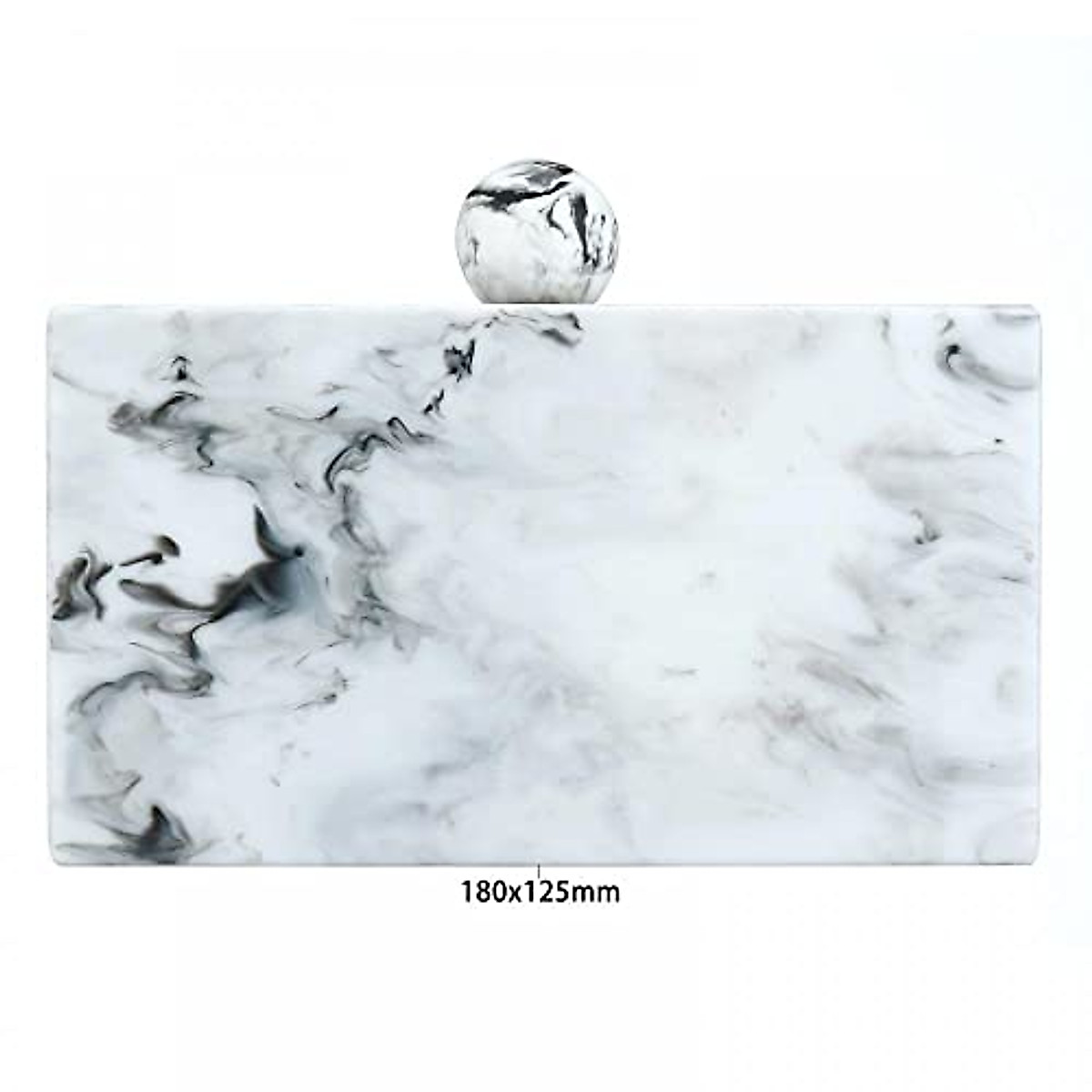 Clutch Purse for Women - Marble Crossbody Handbags - Acrylic Square Box Handbag and Purse for Casual Party Wedding (White)