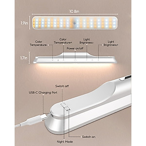 Rossetta Under Cabinet Lights, 78 LED Battery Operated Lights Closet Lights Motion Sensor Light Indoor, Wireless Rechargeable Night Light Under Cabinet Lighting for Kitchen Closet Stairs Hallway
