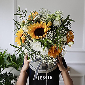 BBJ WRAPS Gift Packaging Paper Box Decorating Round Pink Florist Box 1 Pcs (Hot Pink)