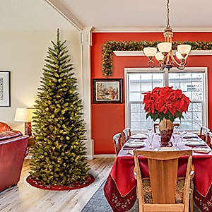 National Tree Company Artificial Pre-Lit Slim Christmas Tree, Green, Kingswood Fir, White Lights, Includes Stand, 6.5 Feet