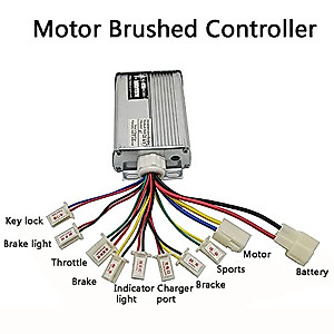 Motor Brushed Controller Electric Bike Motor Controller Bicycle Speed Controller Kit with Locking Throttle Twist Grip and Power Display or Electric Bike(36v 48V 1000W)