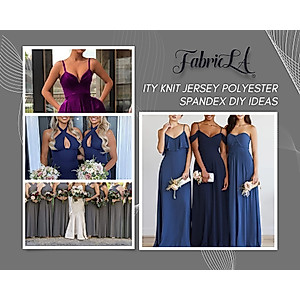 FabricLA ITY Fabric Polyester Spandex, 2 Way Stretch, 58" - 60" Wide (1 Yard) - White