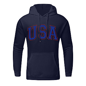 Mens Sweatshirts Hoodies, Pullover Color Block Fleece Long Sleeve Sweatshirt Tops With Pocket Cute Hoodies Men Big And Tall Graphic Devil Hoodie Mgk Trendy Hoodie (L, Navy)