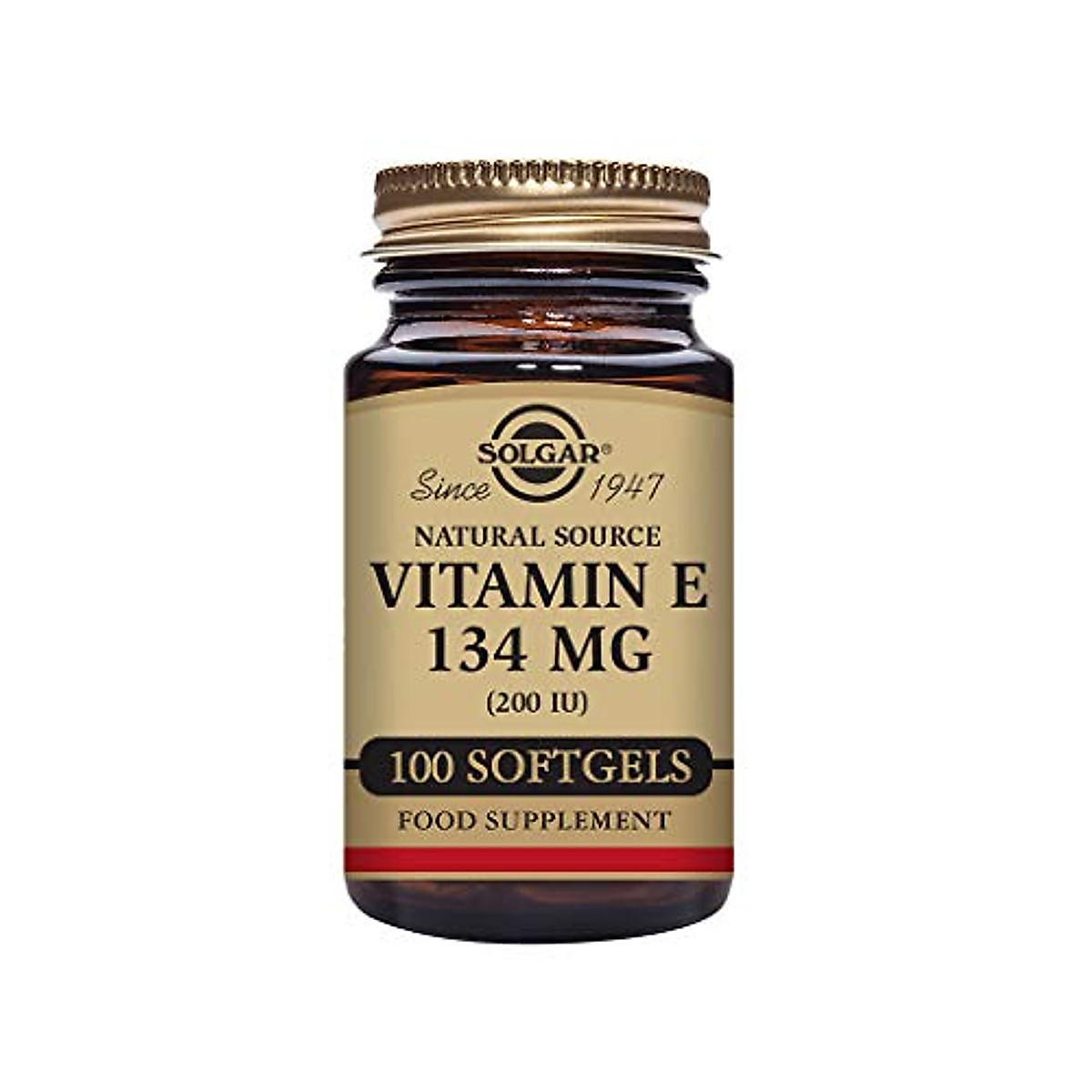 Solgar Vitamin E 200 IU, 100 Vegetarian Softgels - Natural Antioxidant, Skin & Immune System Support - Naturally-Sourced Vitamin E - Vegan, Gluten Free, Dairy Free - 100 Servings
