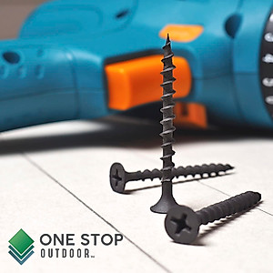 100-Pack Pro-Twist Premium #6 x 1 1/4" Inch Drywall Screws Pack – Drywall Screw Set with Black Phosphate Coated Drywall Screws Anchors Fasteners - for Attaching Gypsum Board to Wood Studs (100)