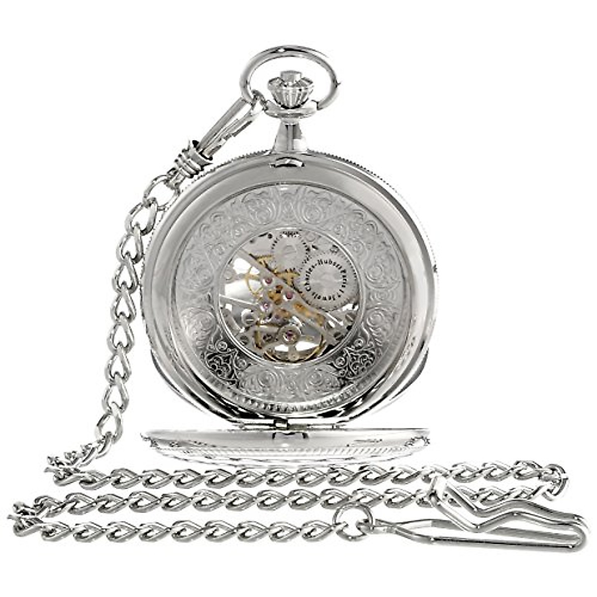 Charles-Hubert, Paris 3953-W Classic Collection Analog Display Mechanical Hand Wind Pocket Watch