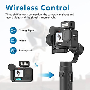 Gimbal Stabilizer,Inkee Falcon Plus Action Camera Gimbal Compatible with GoPro Hero 12/11/10/9/8/7, OSMO Action 3/1,Insta360 ONE R,Support Media Mod, Prvide Extension Rod and Tripod