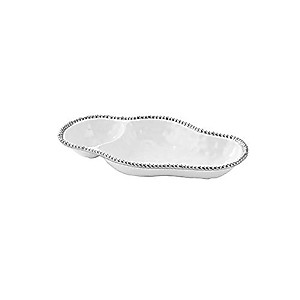 Pampa Bay Porcelain 2-Section Serving Tray Platter (White)