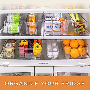 Sorbus Fridge Bins and Freezer Bins Refrigerator Organizer Stackable Food Storage Containers BPA-Free Drawer Organizers for Refrigerator Freezer and Pantry (Pack of 8)
